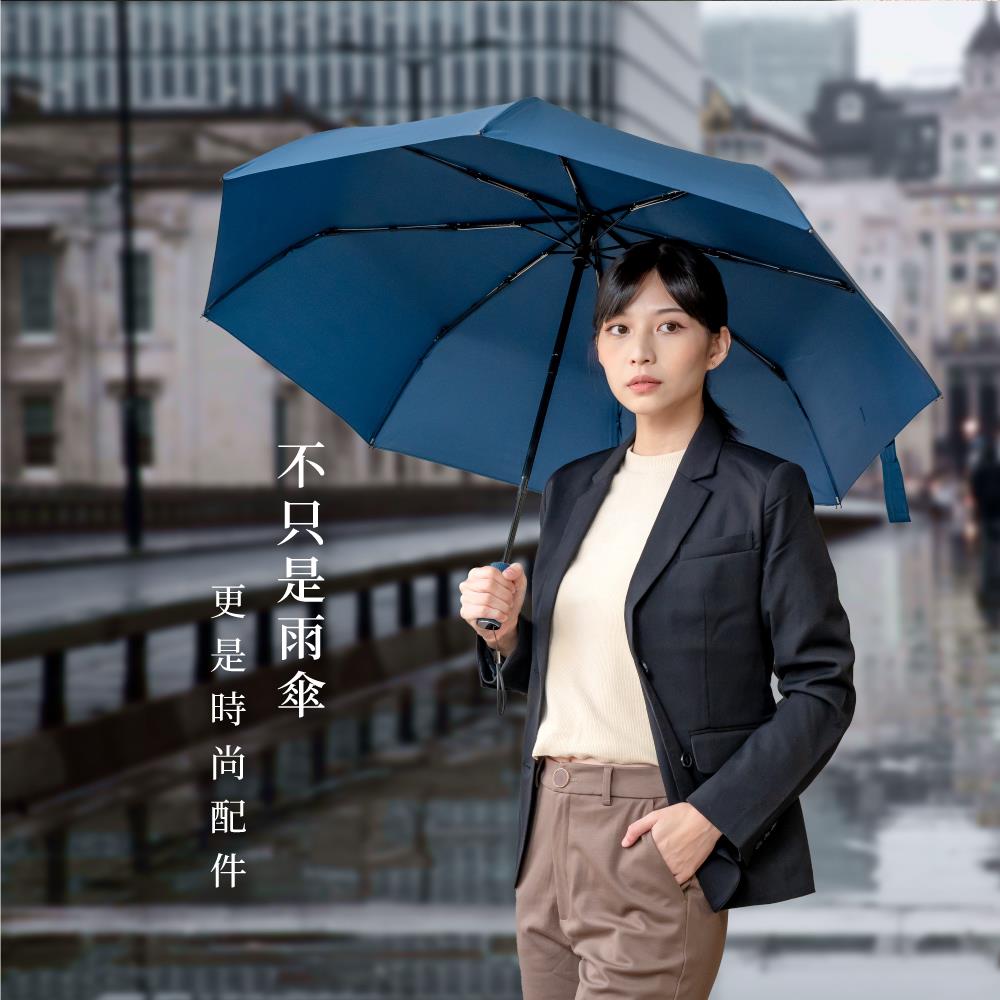 demall購物網-KINYO-三折北歐風自動傘 藍